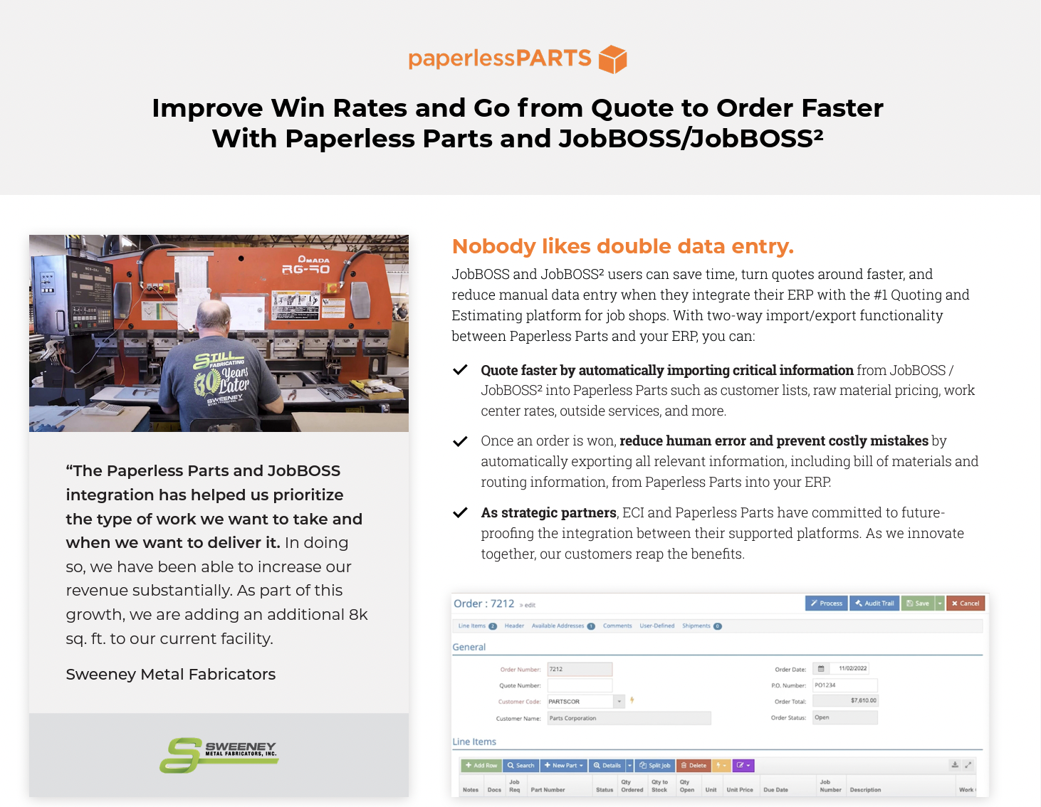 Go from Quote to Order Faster With Paperless Parts & JobBOSS/JobBOSS² ...