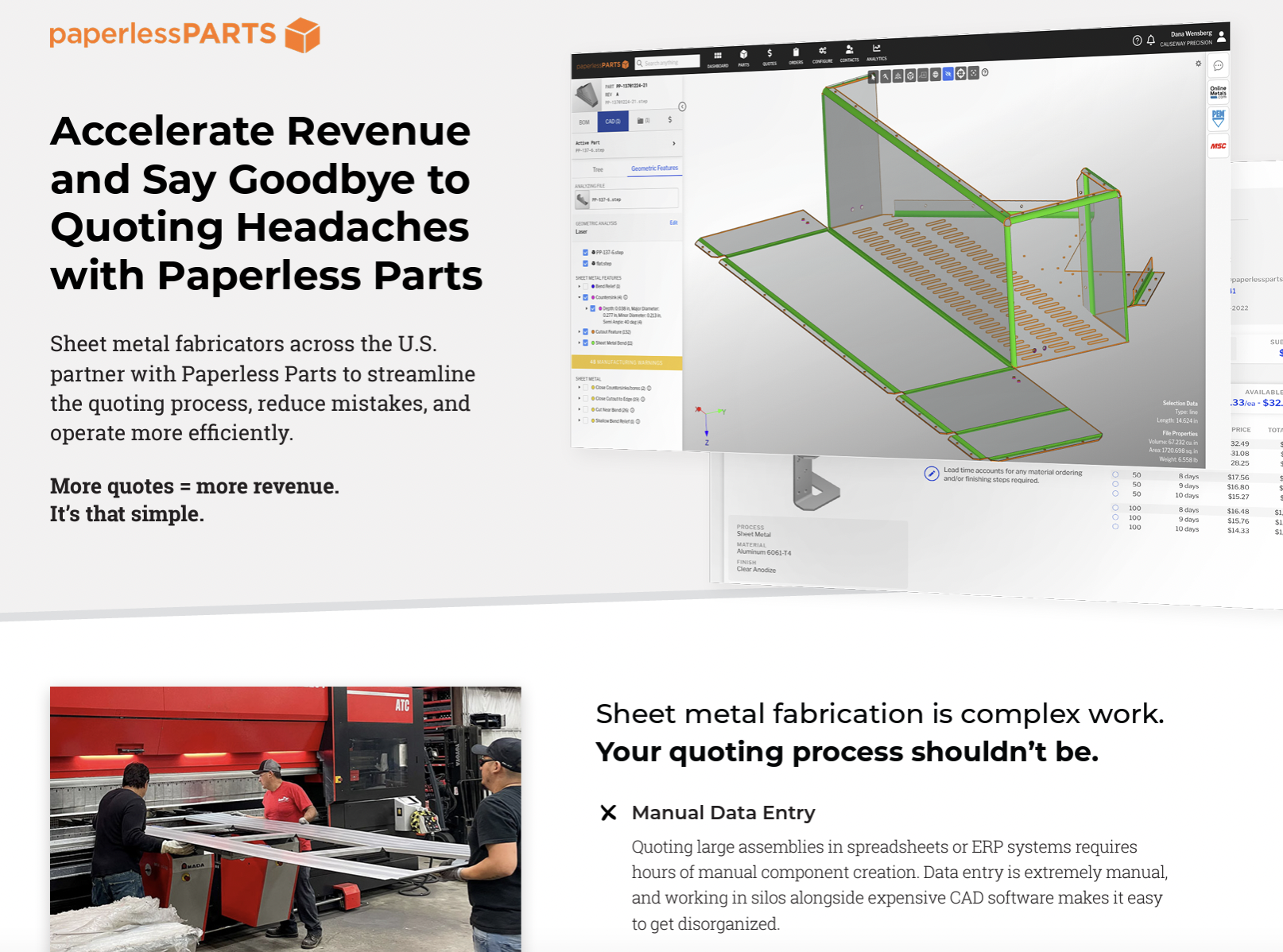 Paperless Parts for Sheet Metal Fabricators | Paperless Parts