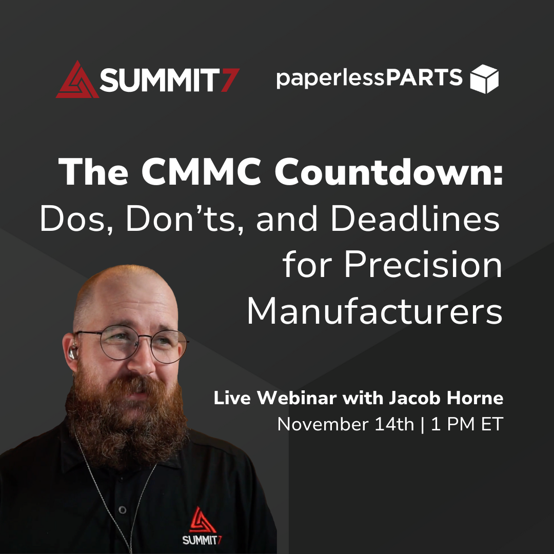 Webinar: The CMMC Countdown with Jacob Horne | Paperless Parts
