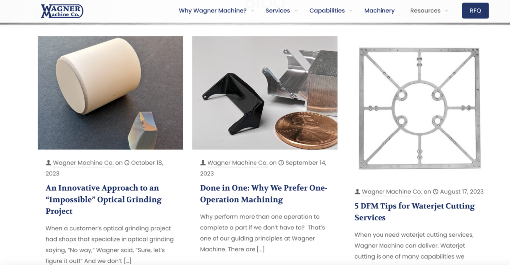 Wagner Machine Company Generates 60% More Web Traffic, Sees 20% ...